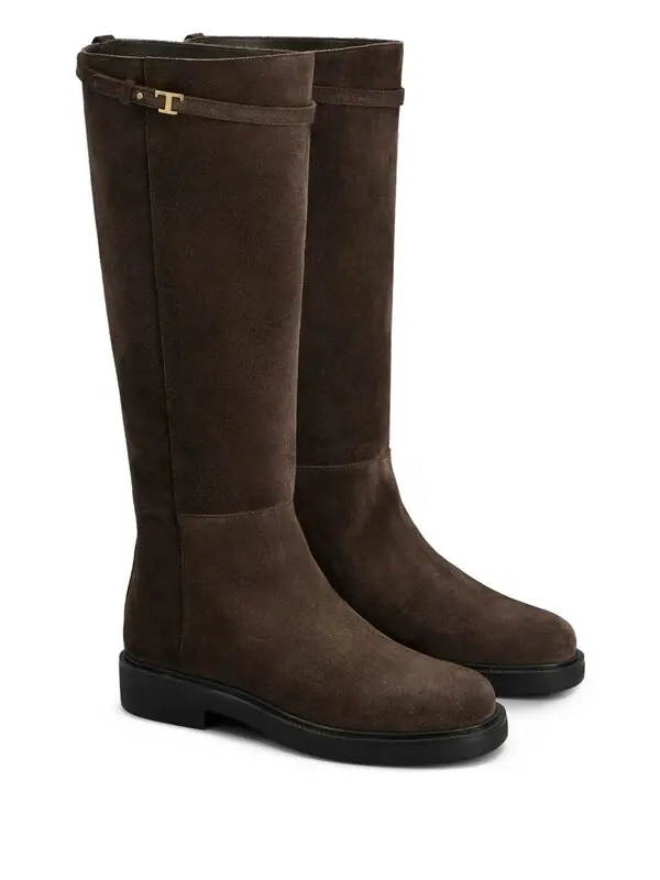 TOD'S Suede Knee-high Boots - Brown