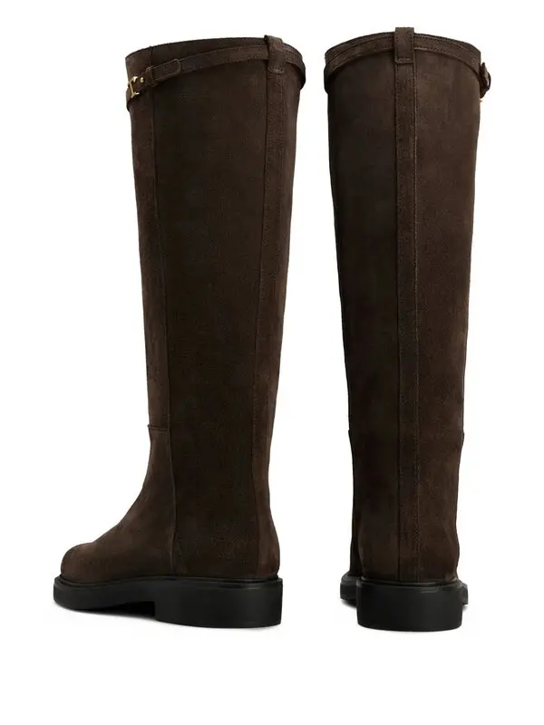 TOD'S Suede Knee-high Boots - Brown