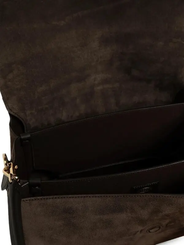 TOD'S Borsa Flap T Timeless In Pelle Scamosciata Piccola - Brown