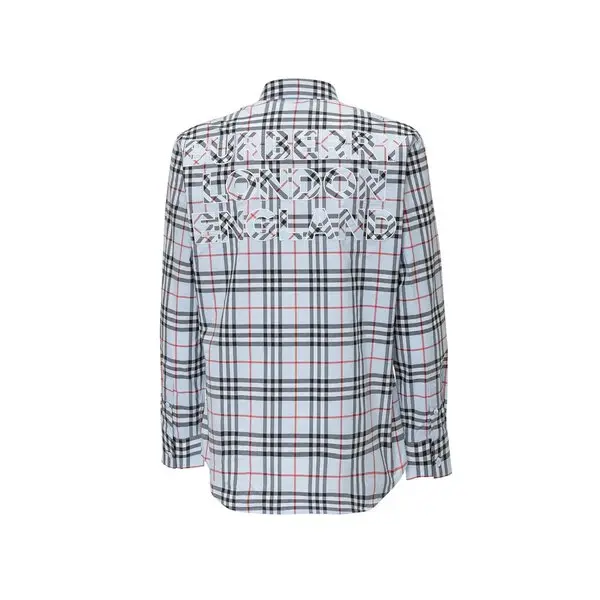 Burberry Checked Cotton Shirt - Blue