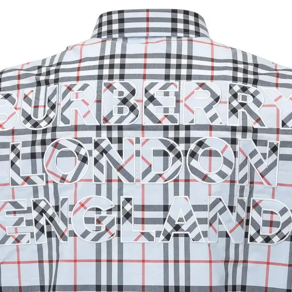 Burberry Checked Cotton Shirt - Blue