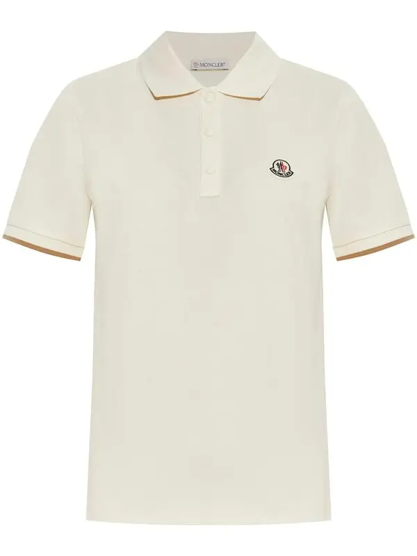 Moncler Piqué Polo Shirt With Logo Patch - Multicolor