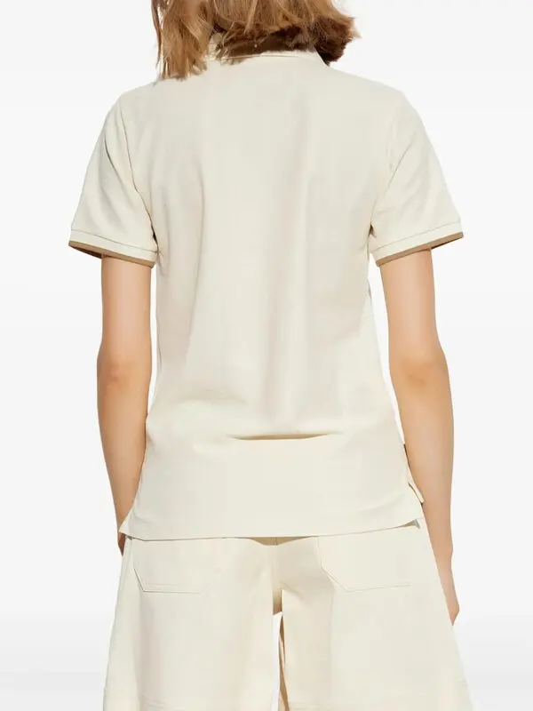 Moncler Piqué Polo Shirt With Logo Patch - Multicolor
