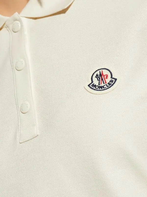 Moncler Piqué Polo Shirt With Logo Patch - Multicolor