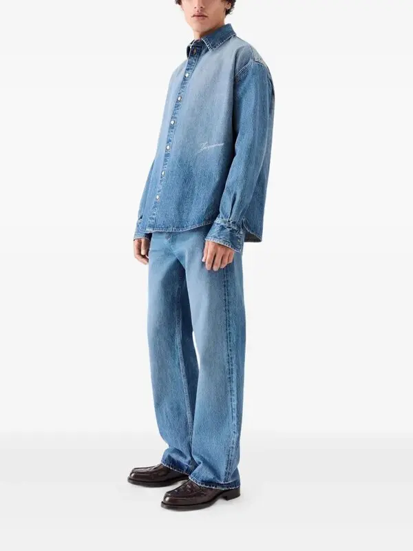 Jacquemus La Chemise De-nimes Simon With Embroidered Logo