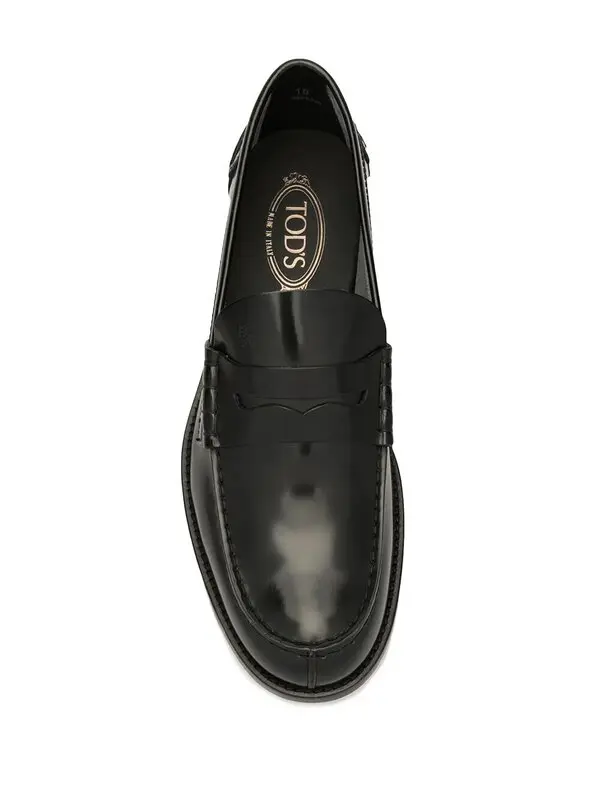 TOD'S Semi-shiny Leather Penny Loafers