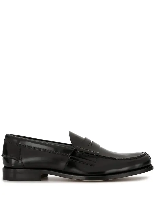 TOD'S Semi-shiny Leather Penny Loafers - Black