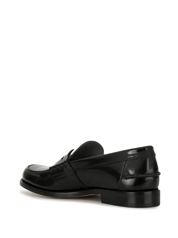 TOD'S Semi-shiny Leather Penny Loafers - Black