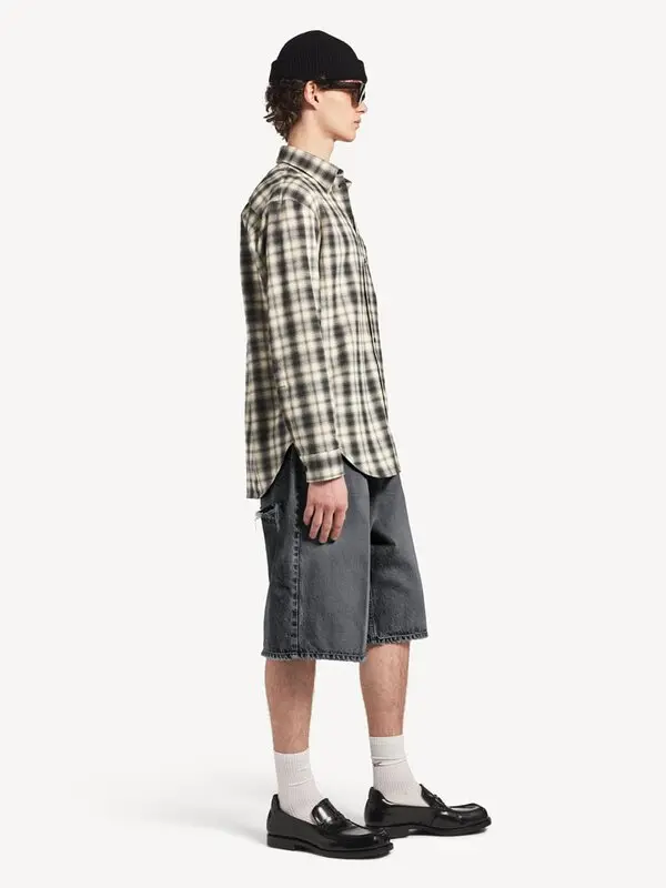 Balenciaga Regular Fit Shirt In Check Cotton Flannel