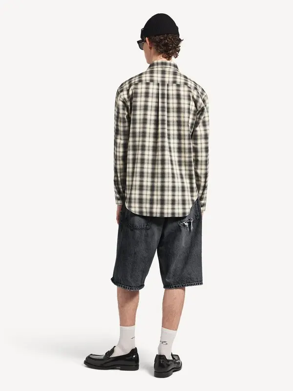 Balenciaga Regular Fit Shirt In Check Cotton Flannel