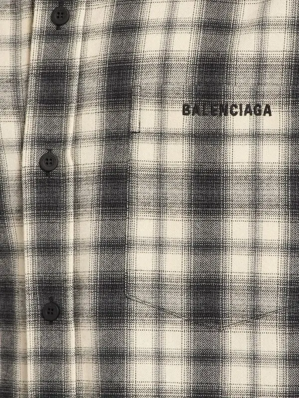 Balenciaga Regular Fit Shirt In Check Cotton Flannel