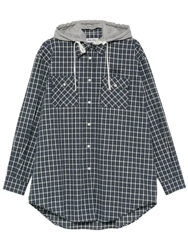 Miu Miu Check-pattern Hooded Shirt