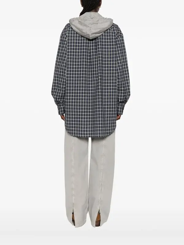 Miu Miu Check-pattern Hooded Shirt
