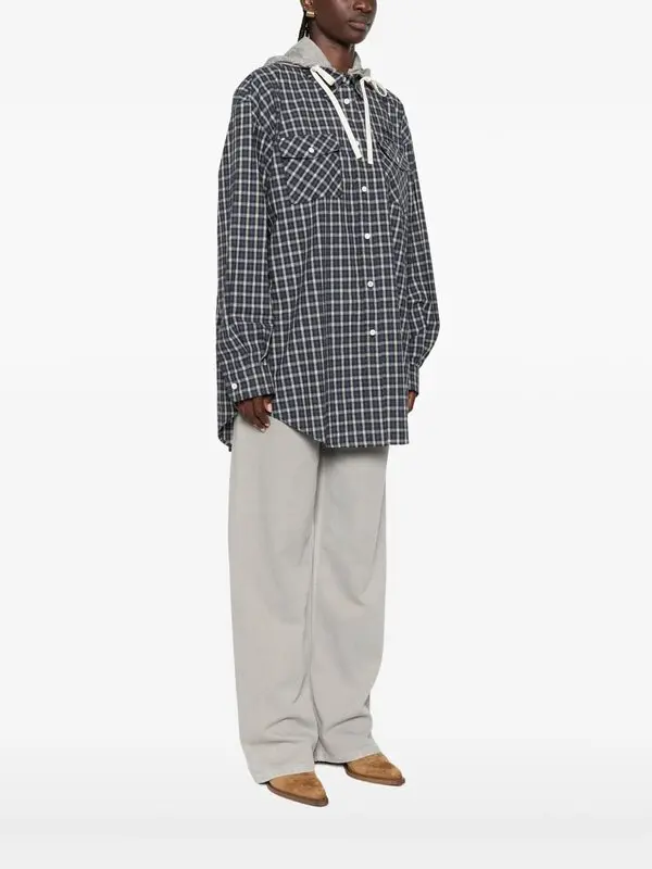 Miu Miu Check-pattern Hooded Shirt