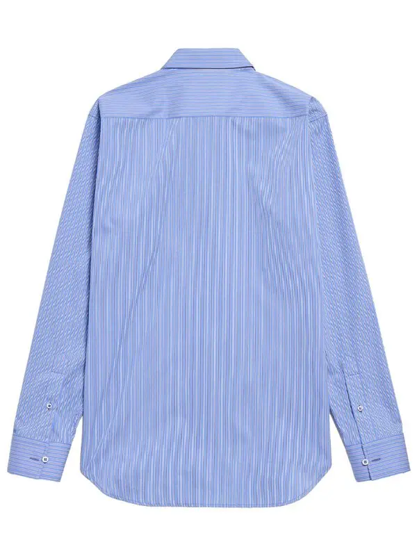 Balenciaga Striped Poplin Shirt - Blue