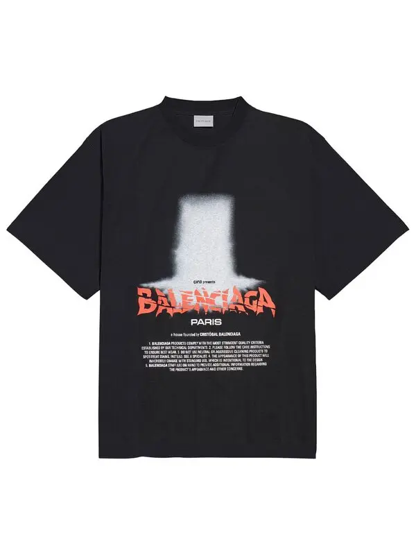 Balenciaga The Door Oversized T-shirt In Dry Jersey - Black