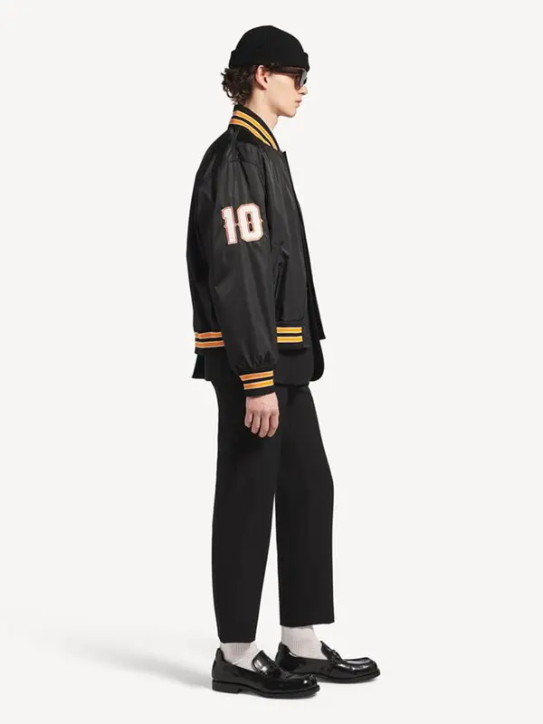Balenciaga Varsity Jacket In Bomber Twill - Black