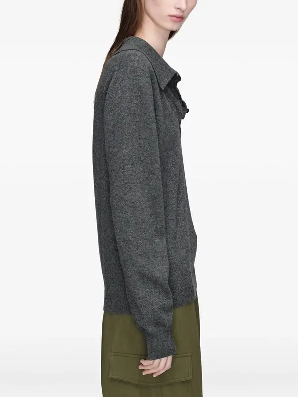 MAISON MARGIELA Draped Collar Wool Polo Sweater
