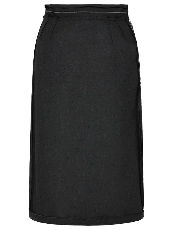 MAISON MARGIELA Reversed Wool Midi Skirt - Gray