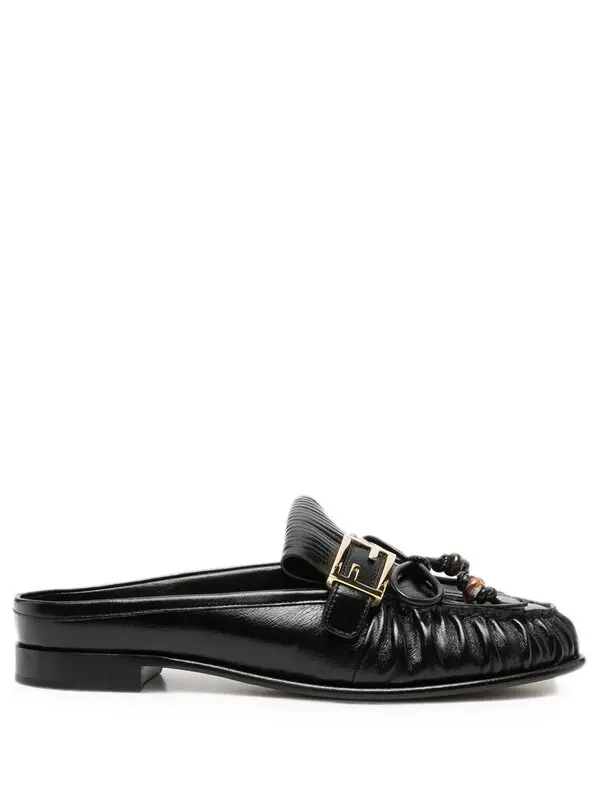 Fendi Baguette Leather Sabots