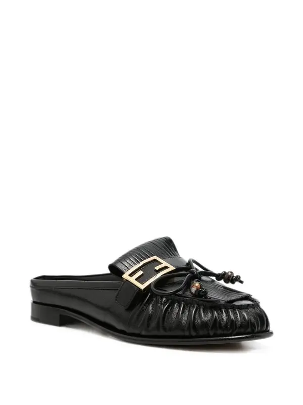 Fendi Baguette Leather Sabots