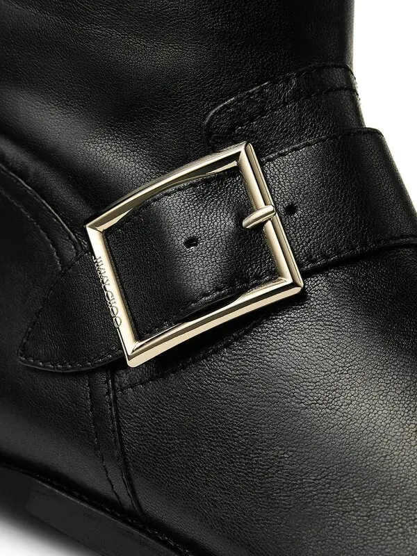JIMMY CHOO Biker Mid Leather Ankle Boots