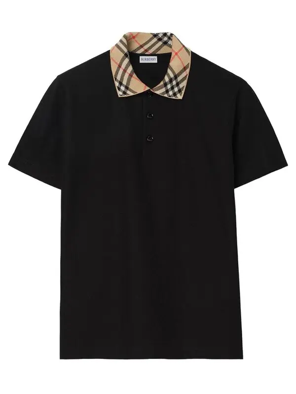 Burberry Check-collar Cotton Polo Shirt