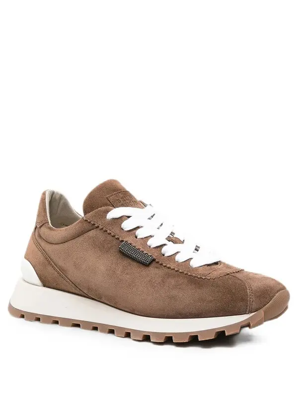 Brunello Cucinelli Suede Runners With Shiny Tab