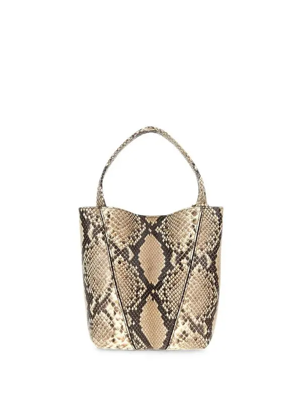Chloé Small Spin Tote Bag In Python-effect Leather - Multicolor
