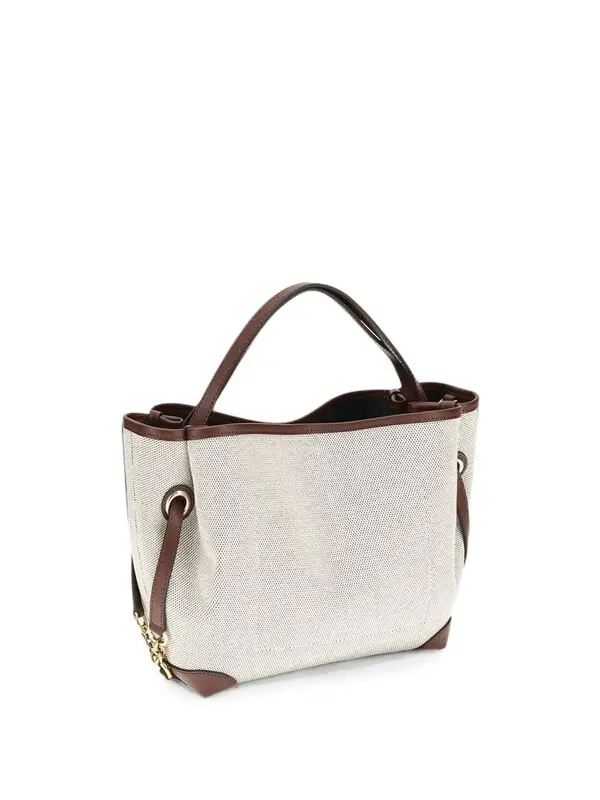 Chloé Small Clover Double Carry Bag In Canvas