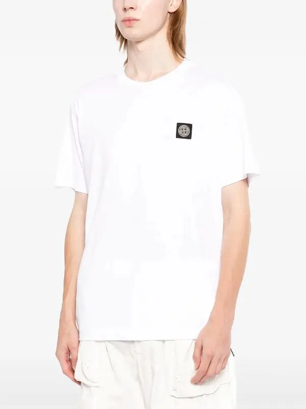 Stone Island Slim Fit T-shirt With Compass Badge - White
