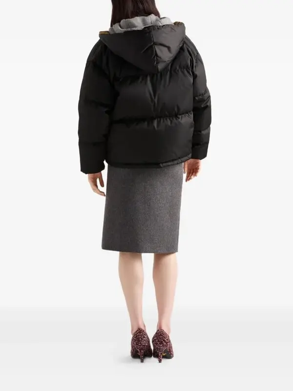 Prada Contrasting Lining Hooded Down Jacket