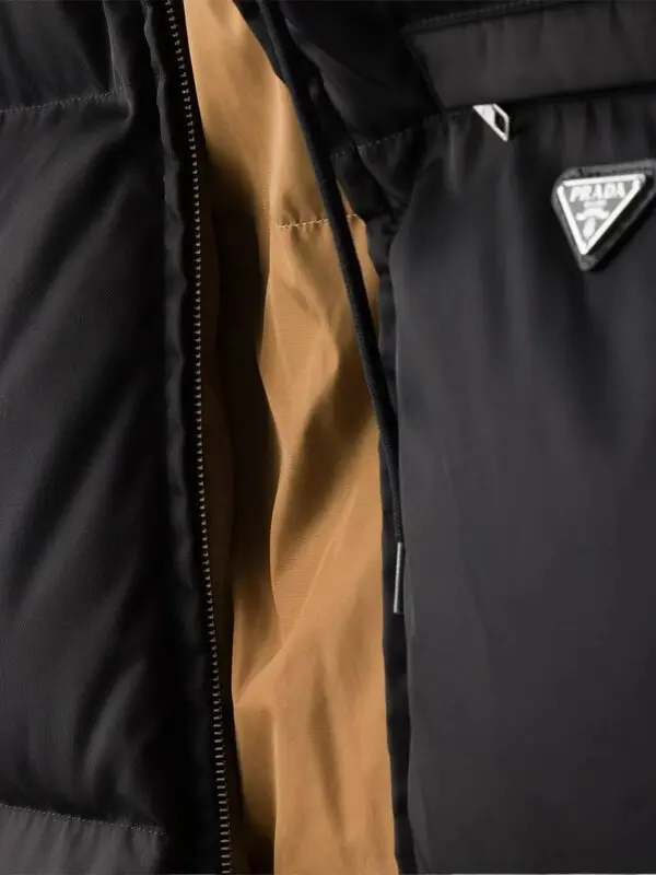 Prada Contrasting Lining Hooded Down Jacket