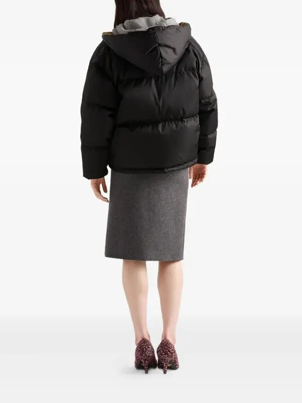 Prada Hooded Down Jacket - Black