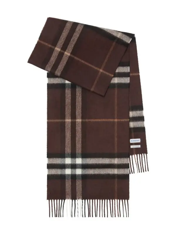 Burberry Giant Check Cashmere Scarf - Brown