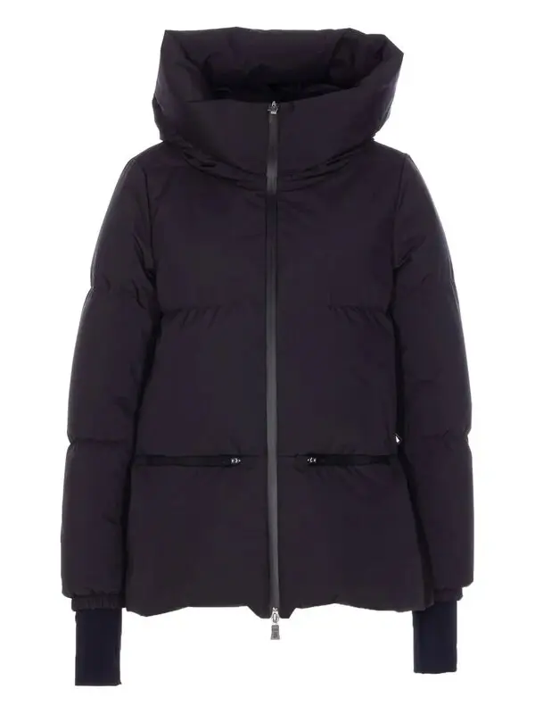 Herno 2layers Hooded Short Down Jacket - Black