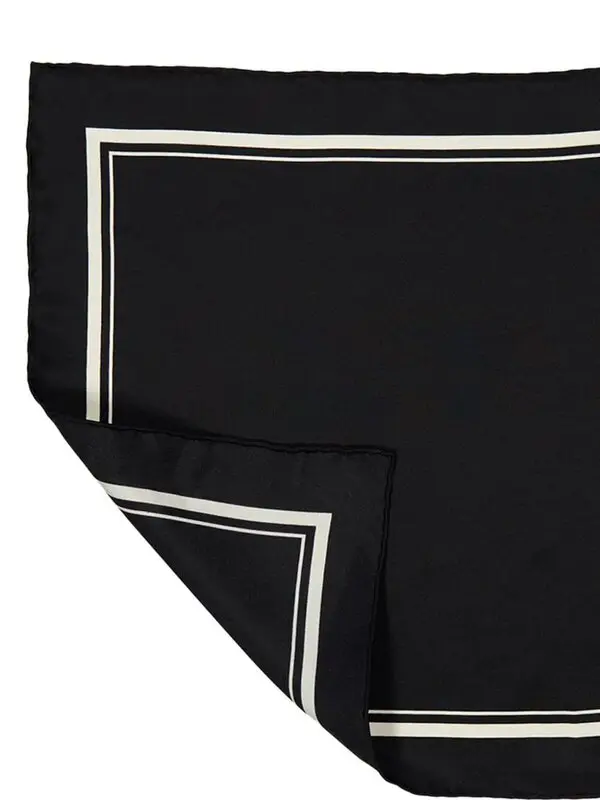 TOM FORD Tonal Frame Silk Pocket Square - Black