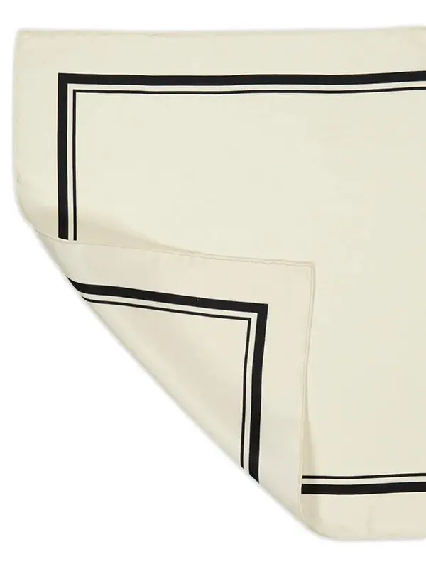 TOM FORD Tonal Frame Silk Pocket Square - White
