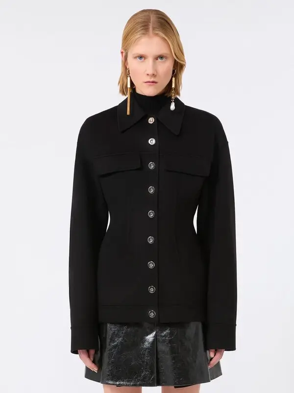 Sportmax Shaped Jacket In Pure Wool