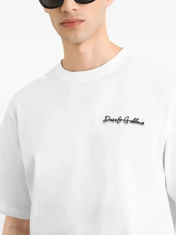 Dolce & Gabbana Cotton T-shirt With Logo Embroidery