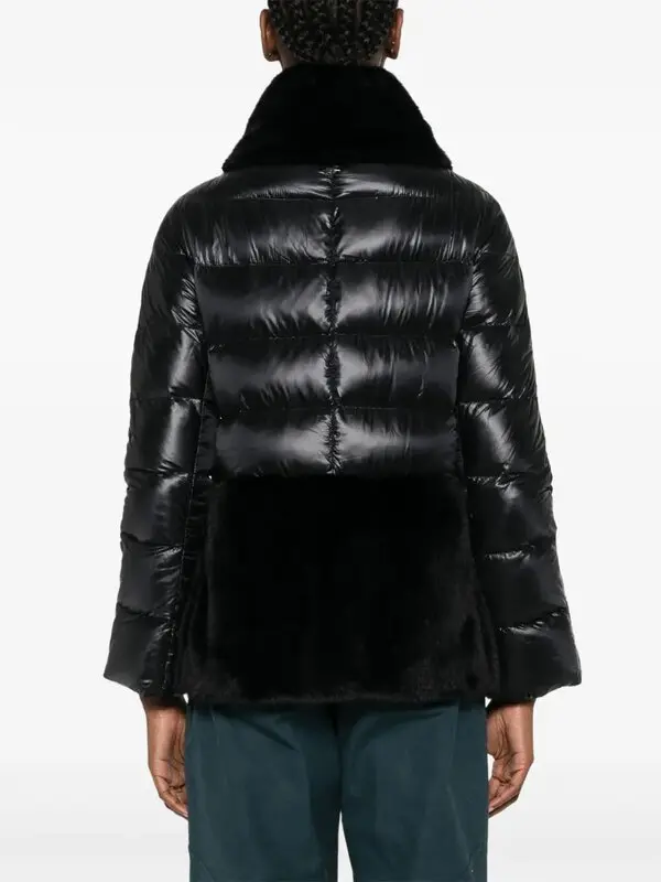 Herno Ultralight Nylon And Lady Alternative Fur Cape