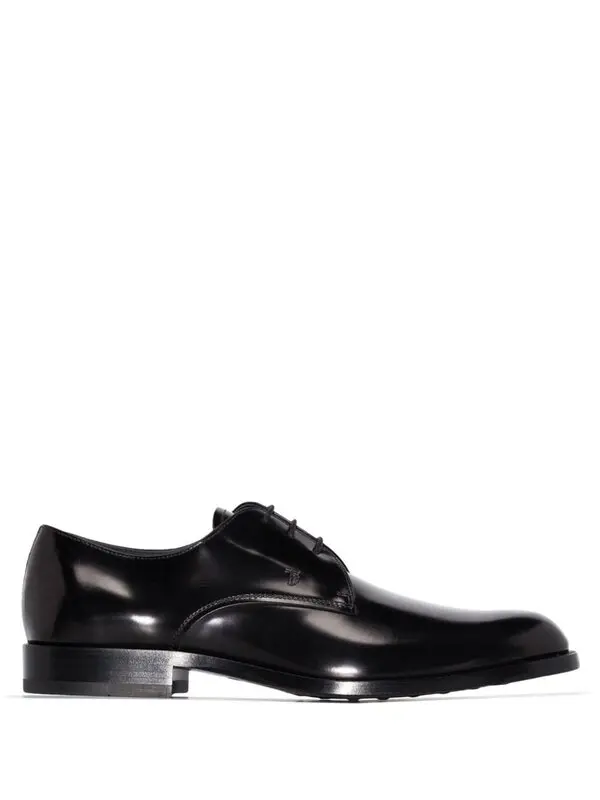 TOD'S Glossed Leather Derby Shoes - Black