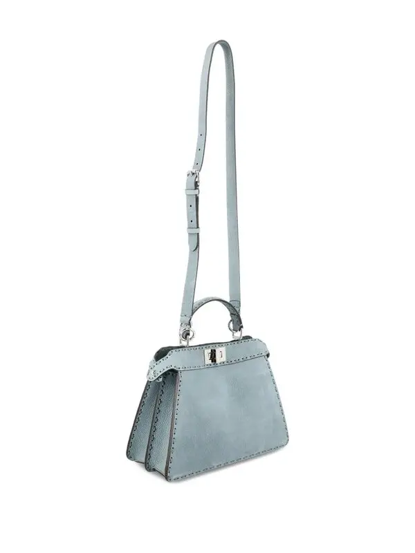 Fendi Peekaboo Iseeu Small Bag In Nubuck Leather - Silver