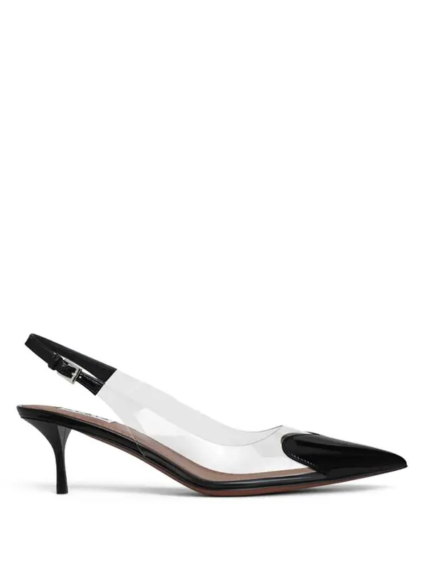 Alaïa Le Cœur Slingbacks In Patent Leather - Black