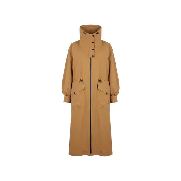 Herno Long Funnel-neck Trench Coat - Brown