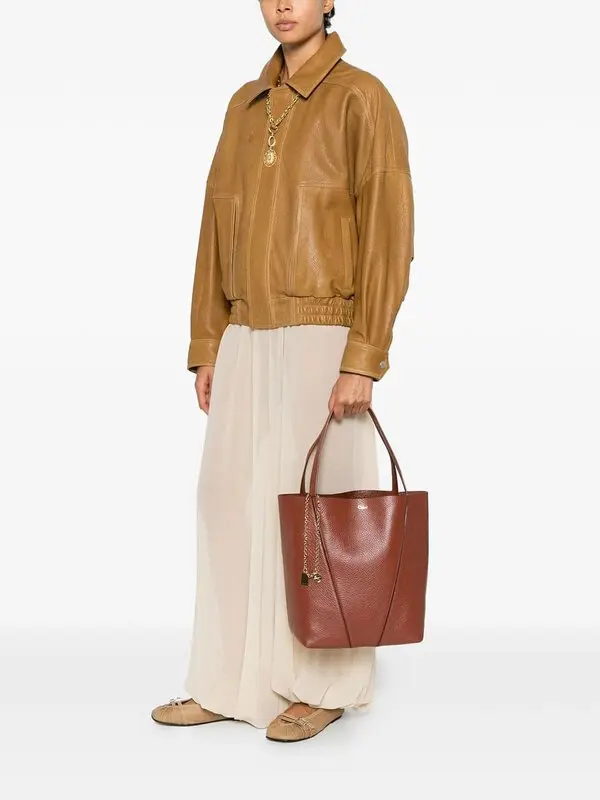Chloé Spin Tote Bag In Grained Leather - Brown
