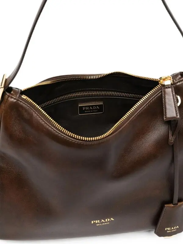 Prada Leather Shoulder Bag - Brown