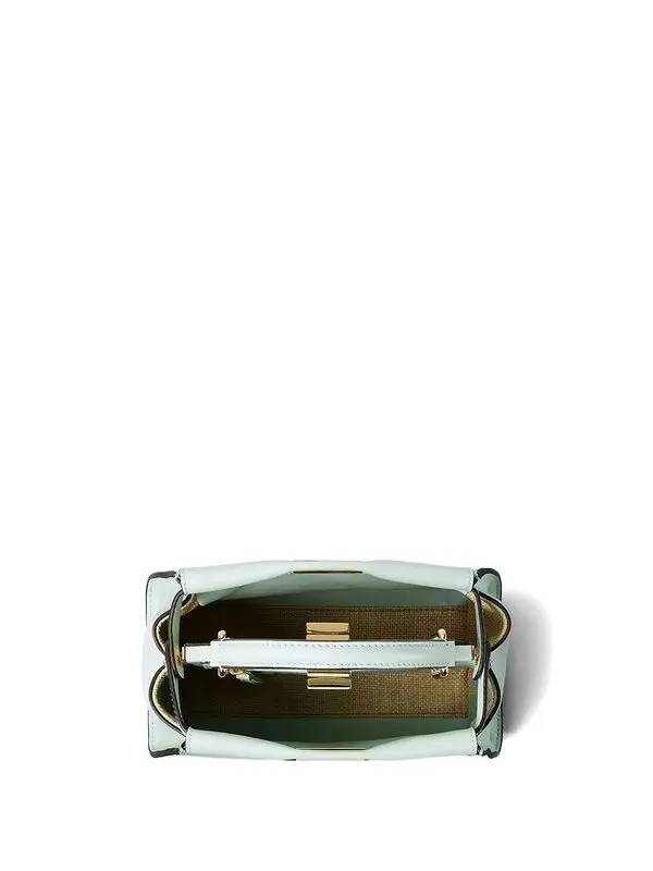 Fendi Peekaboo Mini Raffia-effect Material And Sellier Leather Bag