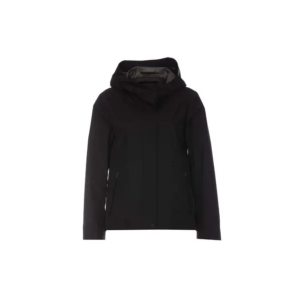 Herno Hooded Cape Jacket - Black