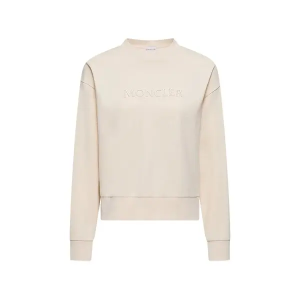 Moncler Embroidered Logo Sweatshirt - Cream